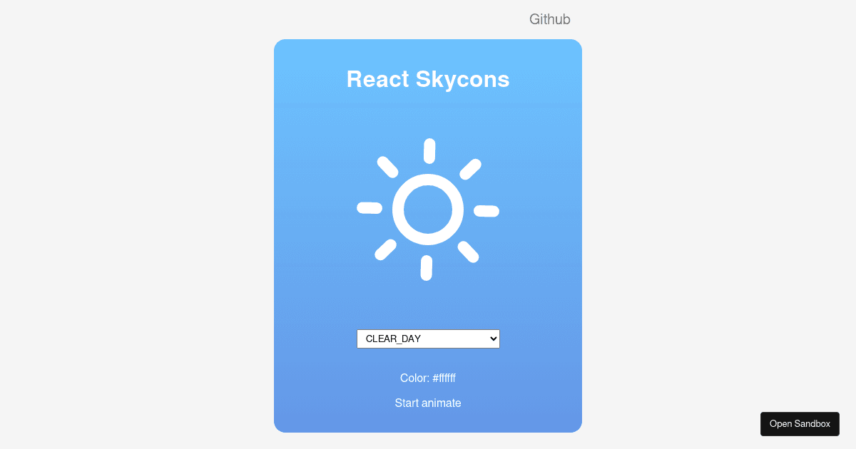 React Skycons Demo Forked Codesandbox