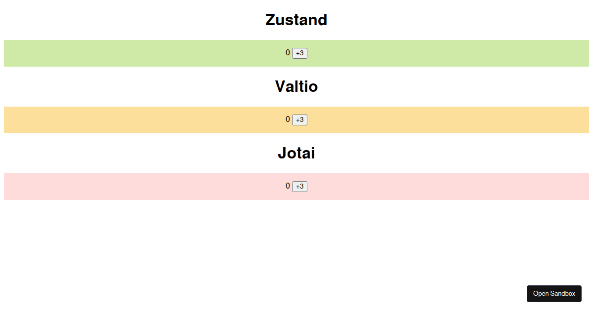 zustand-valtio-jotai-counters - Codesandbox