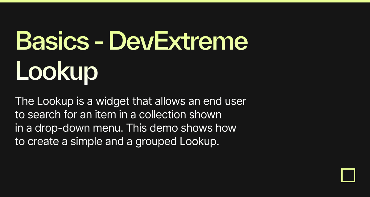 Basics - DevExtreme Lookup - Codesandbox