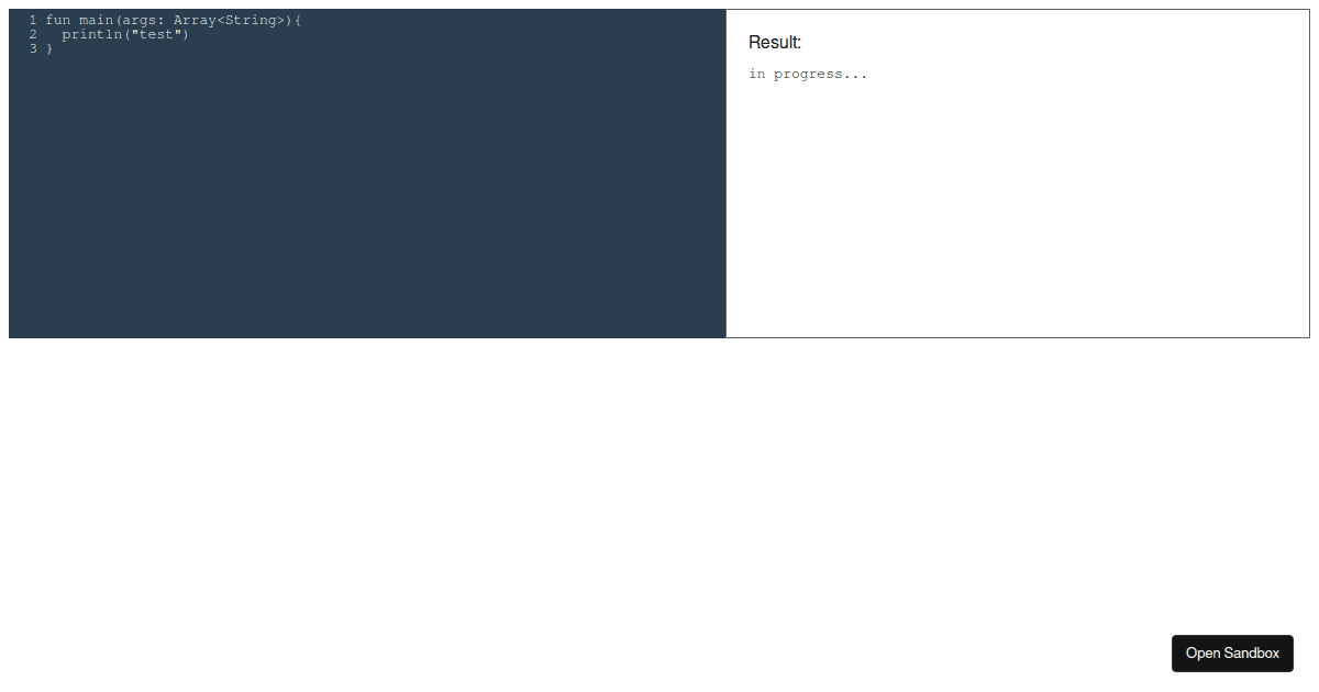 Kotlin live - Codesandbox