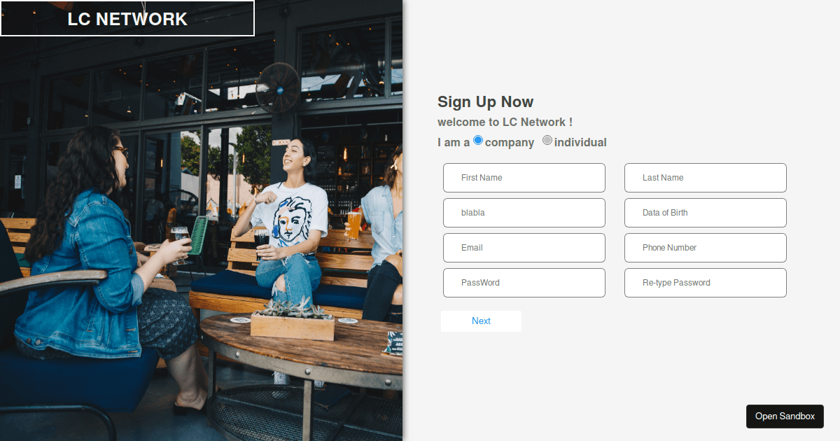 sign_up_page - Codesandbox