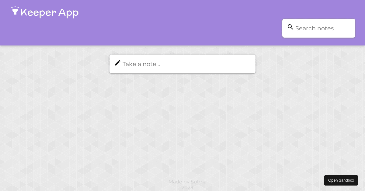 keeper-part-3-starting - Codesandbox