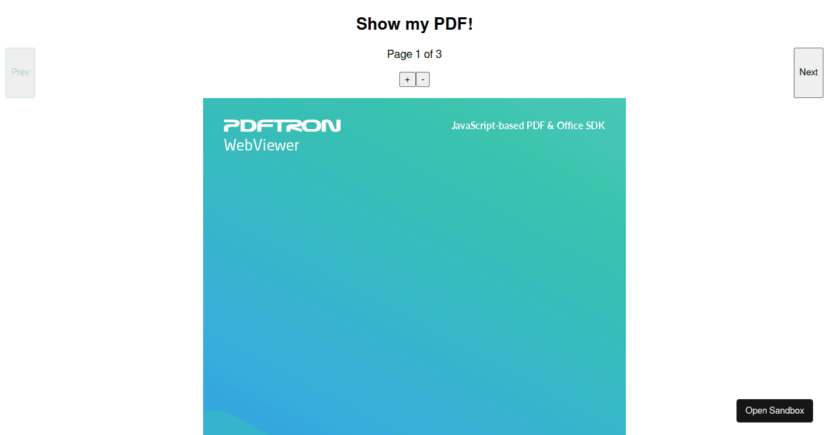 Example using react-pdf - Codesandbox