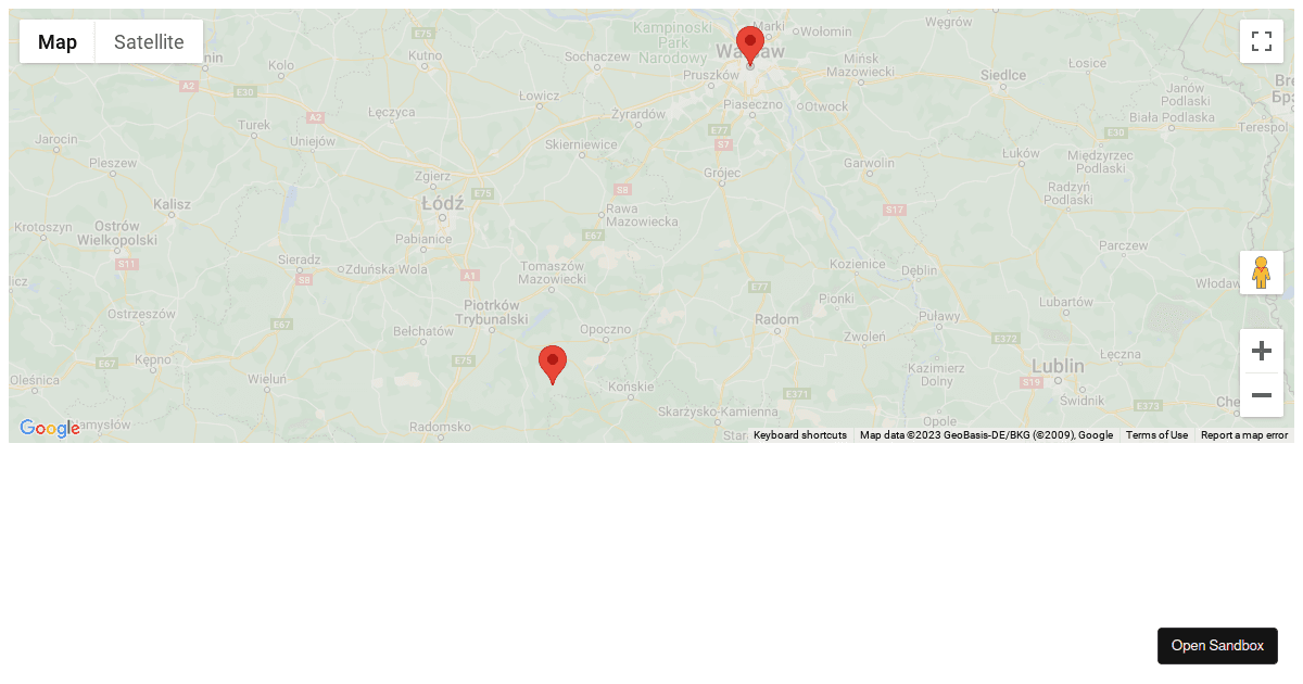 react-google-maps example - Codesandbox