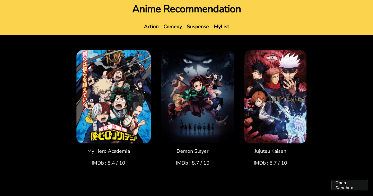 anime-recommendation - Codesandbox