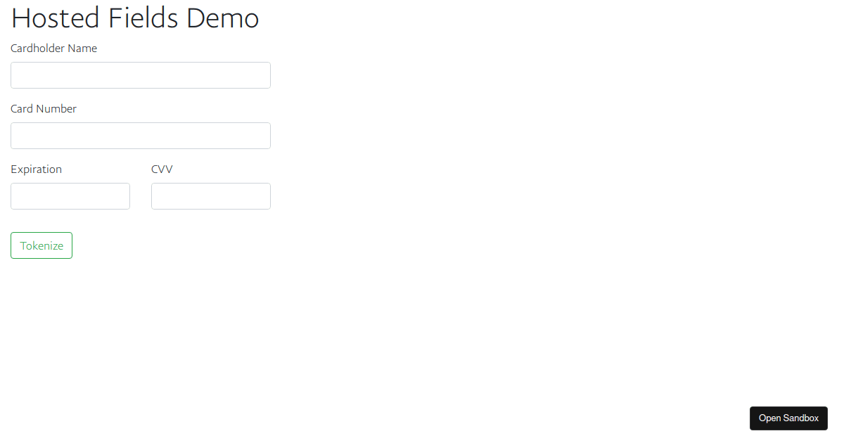 Bt React Hosted Fields Example Codesandbox