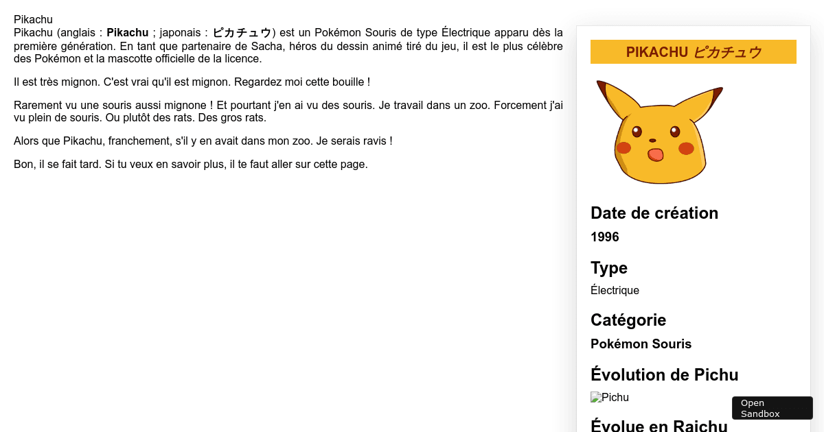 Pikachu-template - Codesandbox