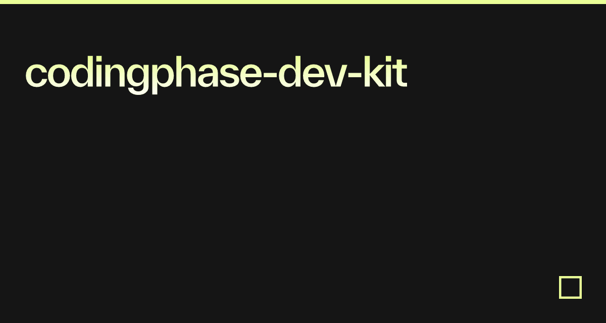 codingphase-dev-kit - Codesandbox