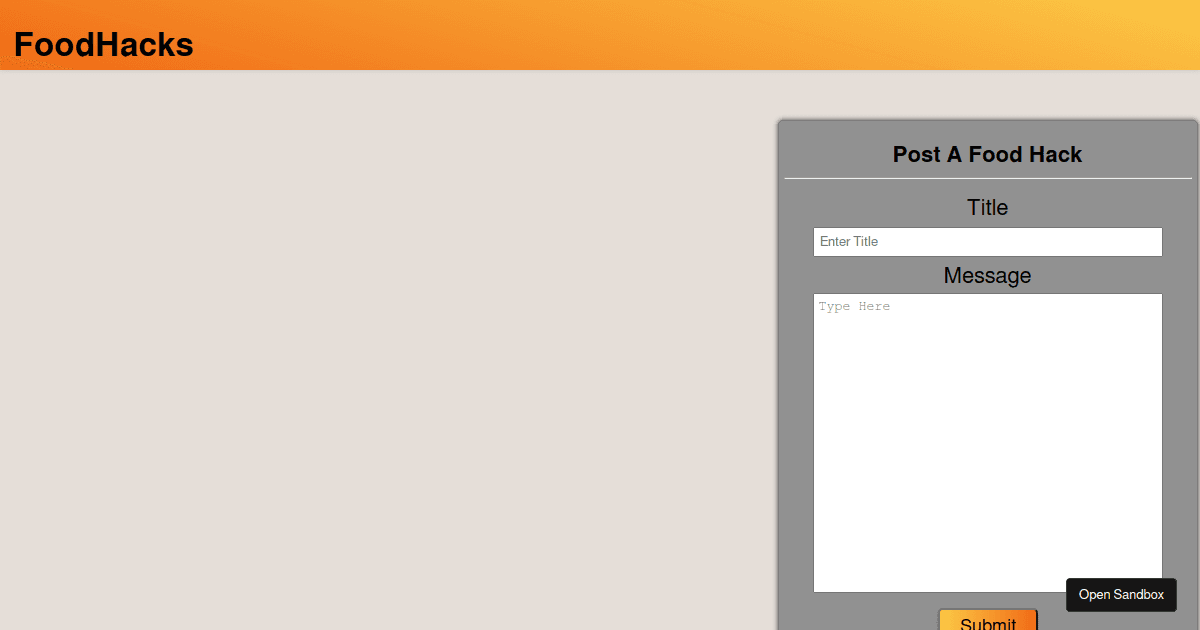food-hacks (forked) - Codesandbox