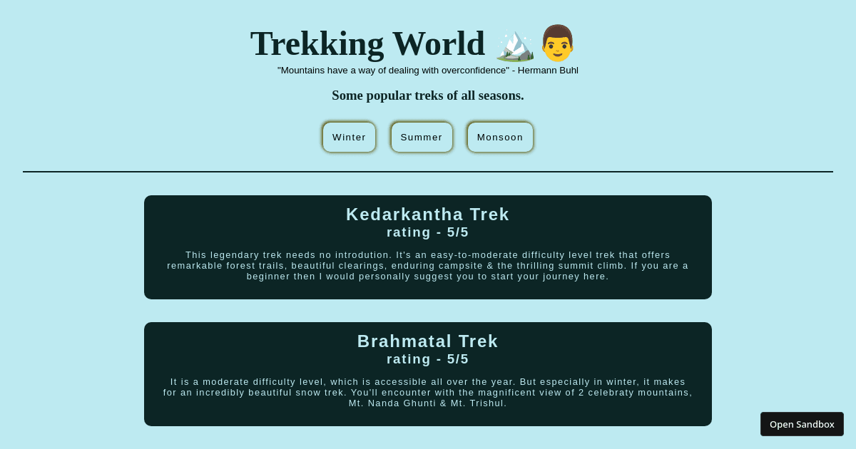 arnavs-trek-guide - Codesandbox