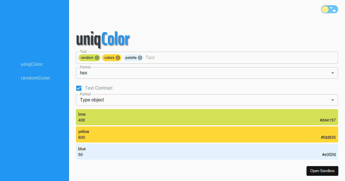 random-colors-palette - Codesandbox