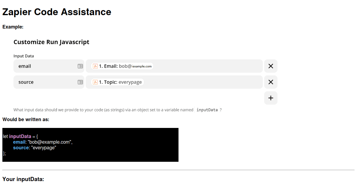 Zapier Code Emulator - Codesandbox