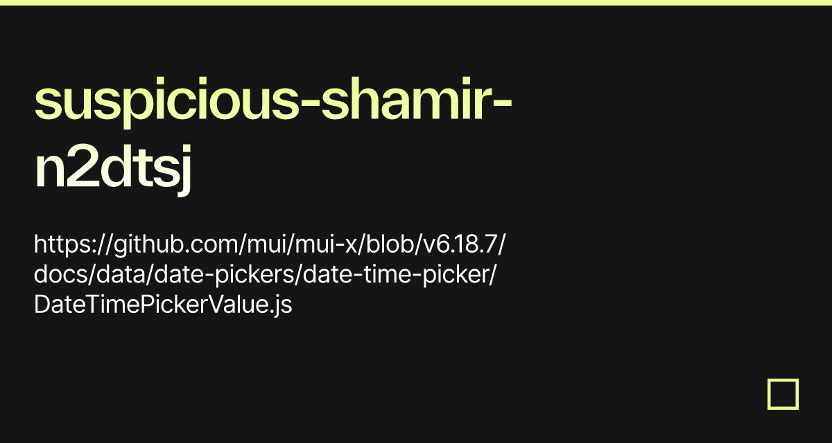 suspicious-shamir-n2dtsj - Codesandbox