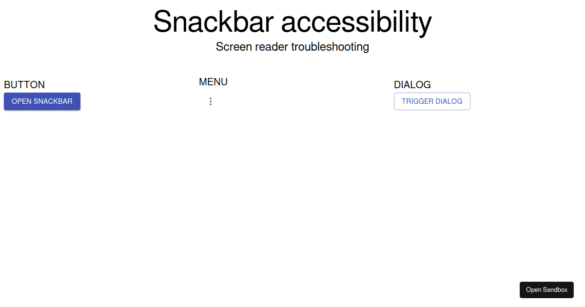 mui-snackbar-accessibility - Codesandbox