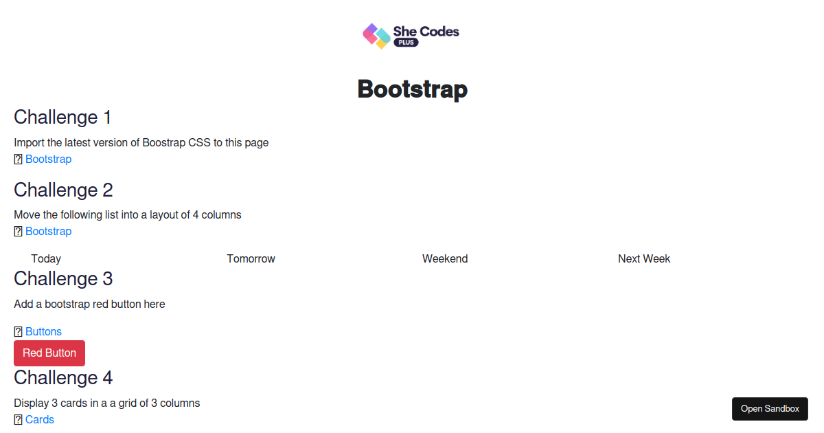 Bootstrap (forked) - Codesandbox