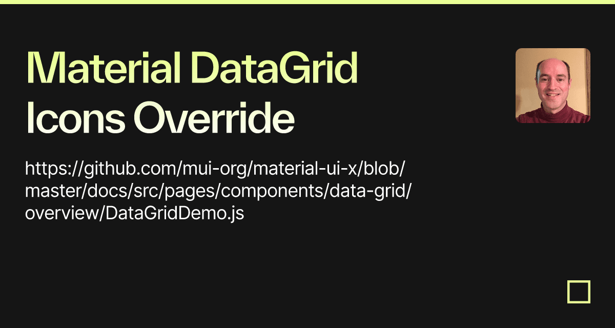 Material DataGrid Icons Override - Codesandbox