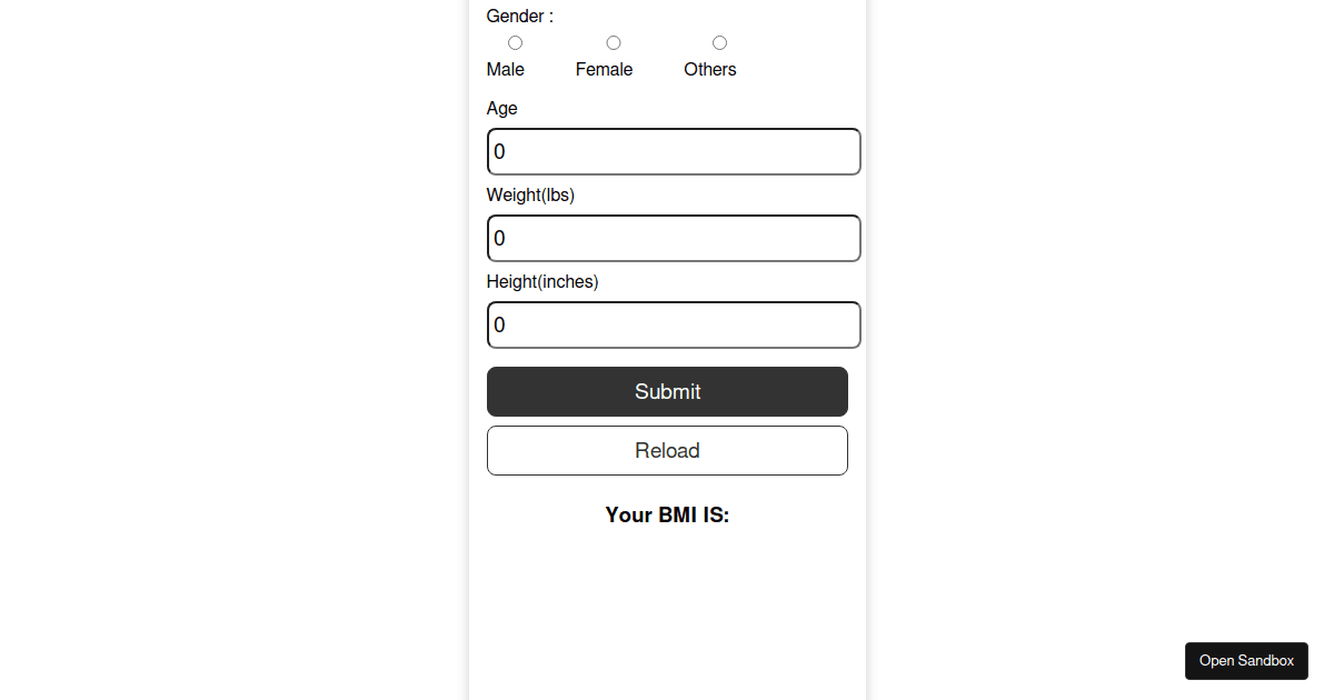 Bmi_calcy - Codesandbox