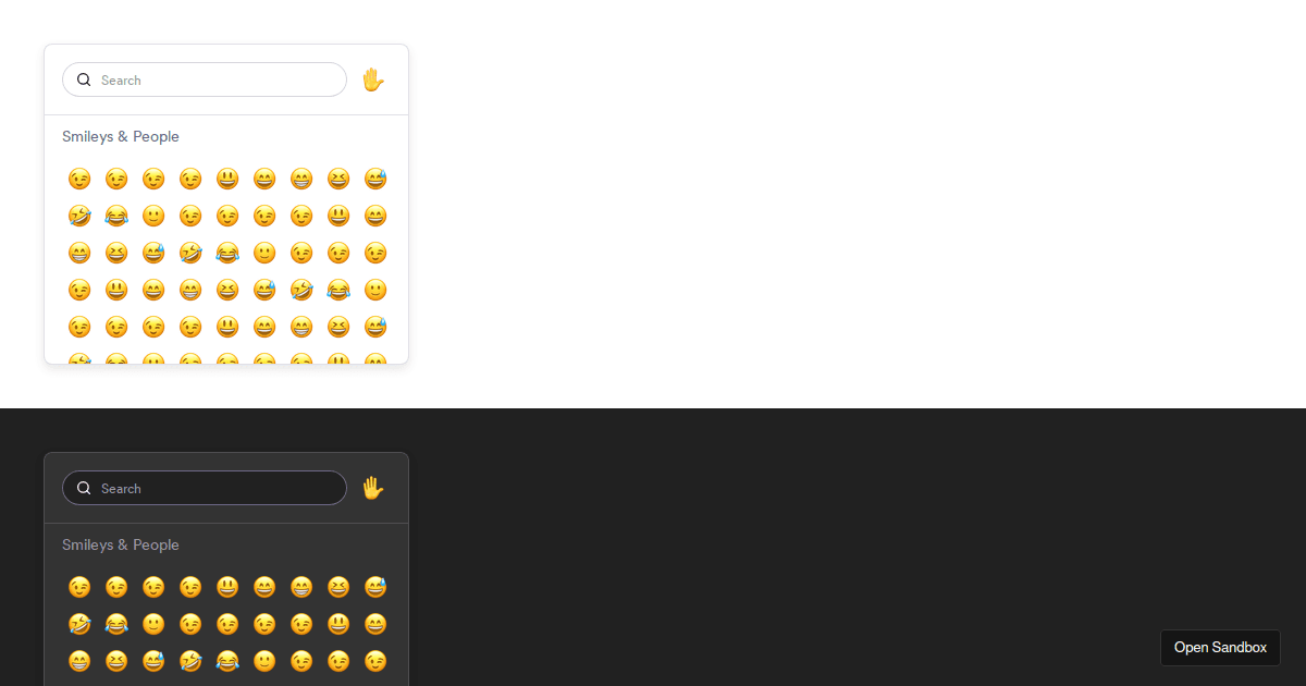 emoji reactions picker - Codesandbox