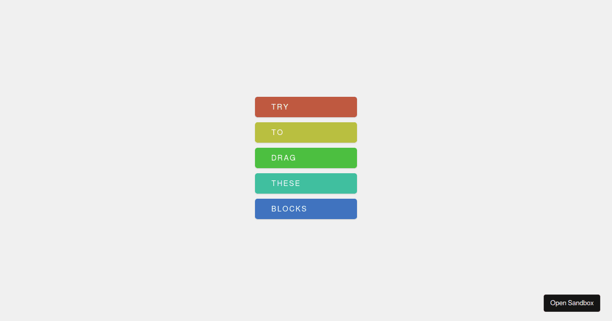 drag and rearrange react spring - Codesandbox