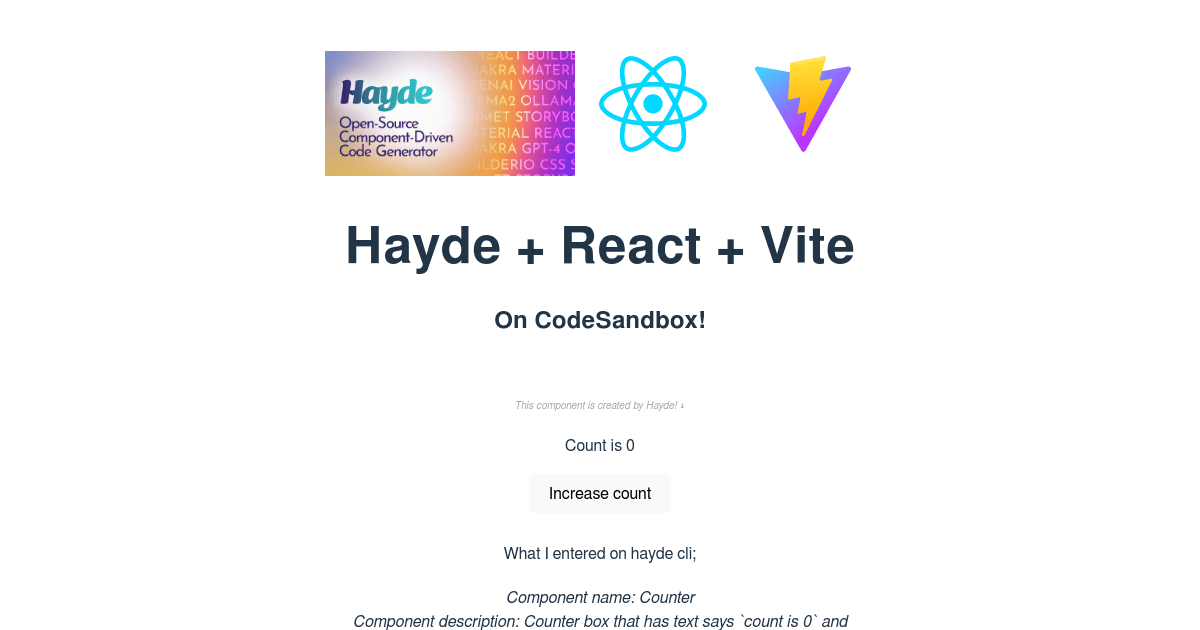 React Vite Ts With Hayde Codesandbox