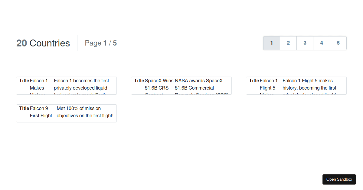 React Pagination - Codesandbox