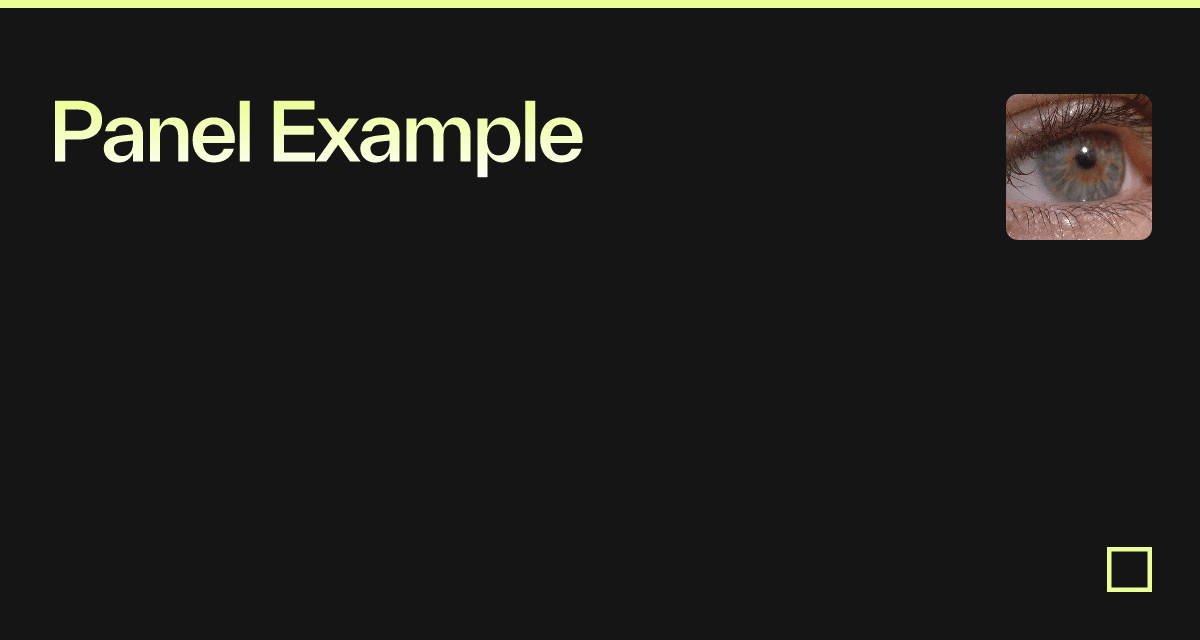 Panel Example - Codesandbox