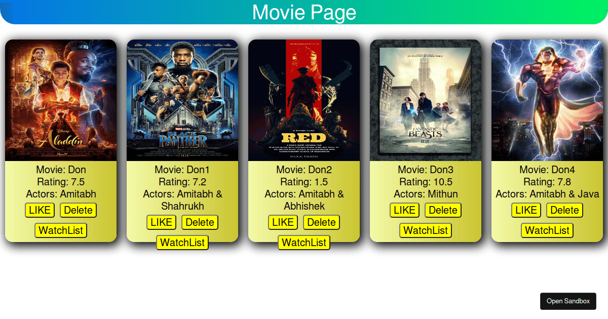 Movie React - Codesandbox