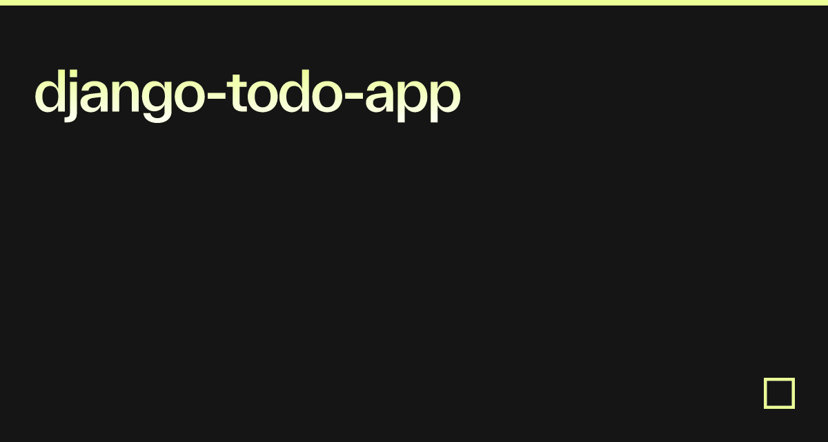 django-todo-app - Codesandbox