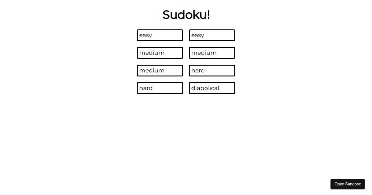 sudoku - Codesandbox