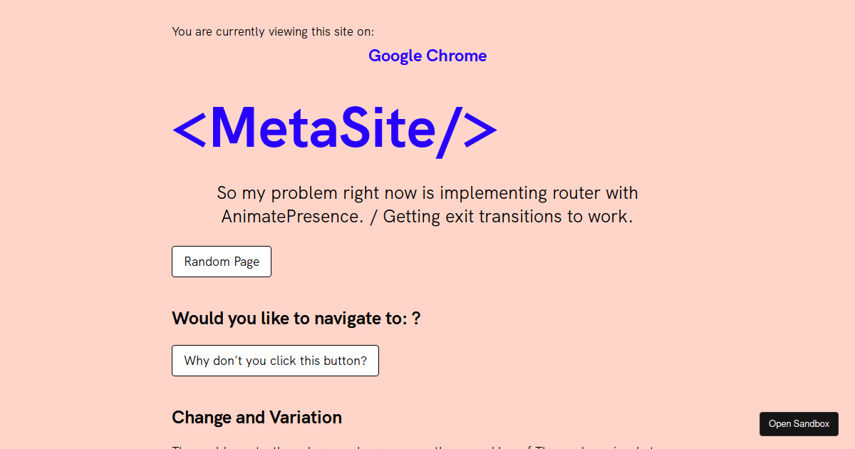 Metasite - Codesandbox