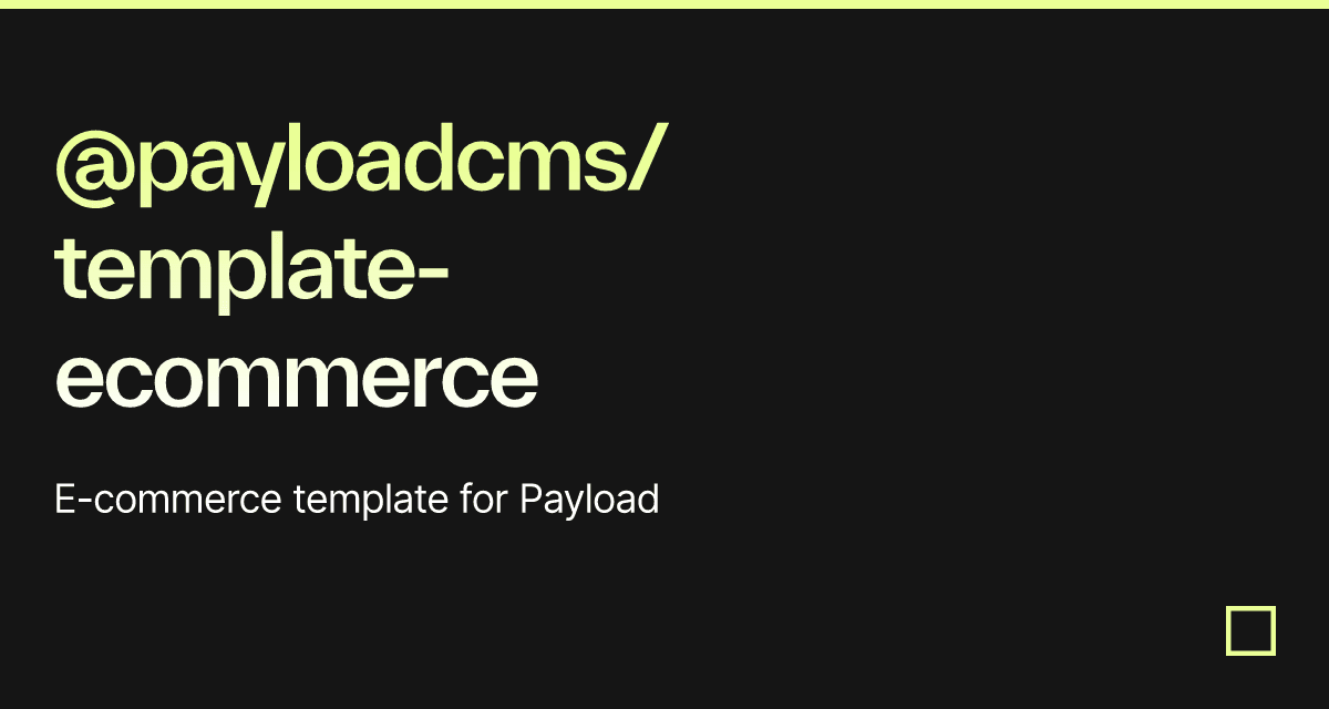 @payloadcms/template-ecommerce - Codesandbox