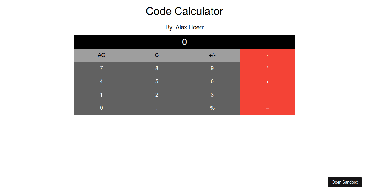 React Code Calculator Codesandbox