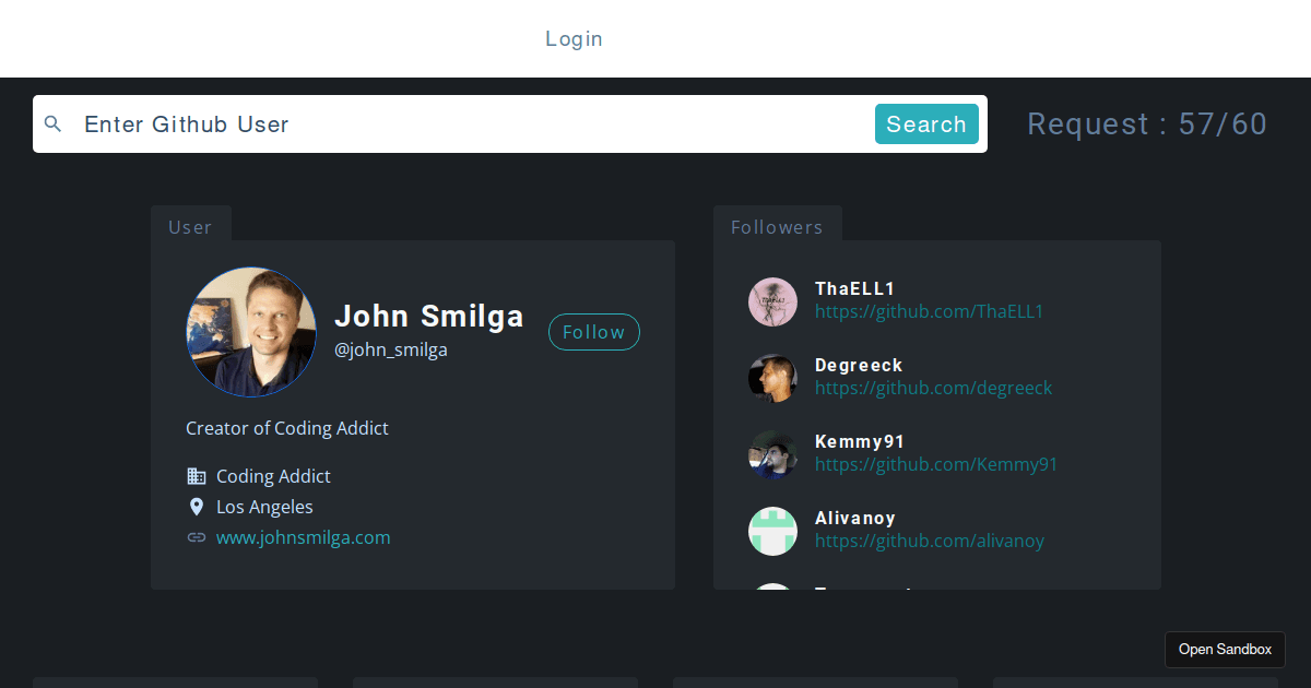 github-search - Codesandbox
