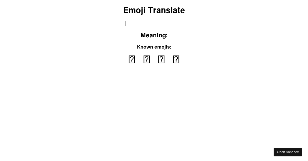 emoji translate - Codesandbox
