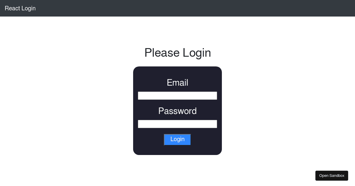 React LoginPage - Codesandbox