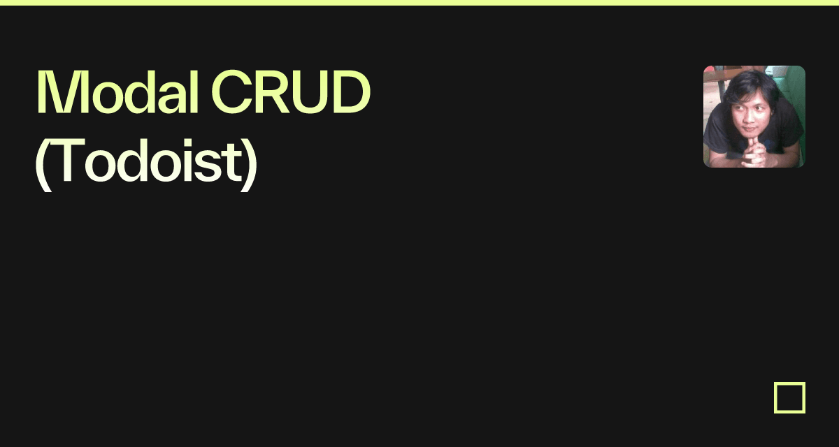 Modal CRUD (Todoist) - Codesandbox
