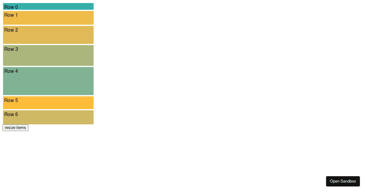React Window Animated Item Resize Codesandbox