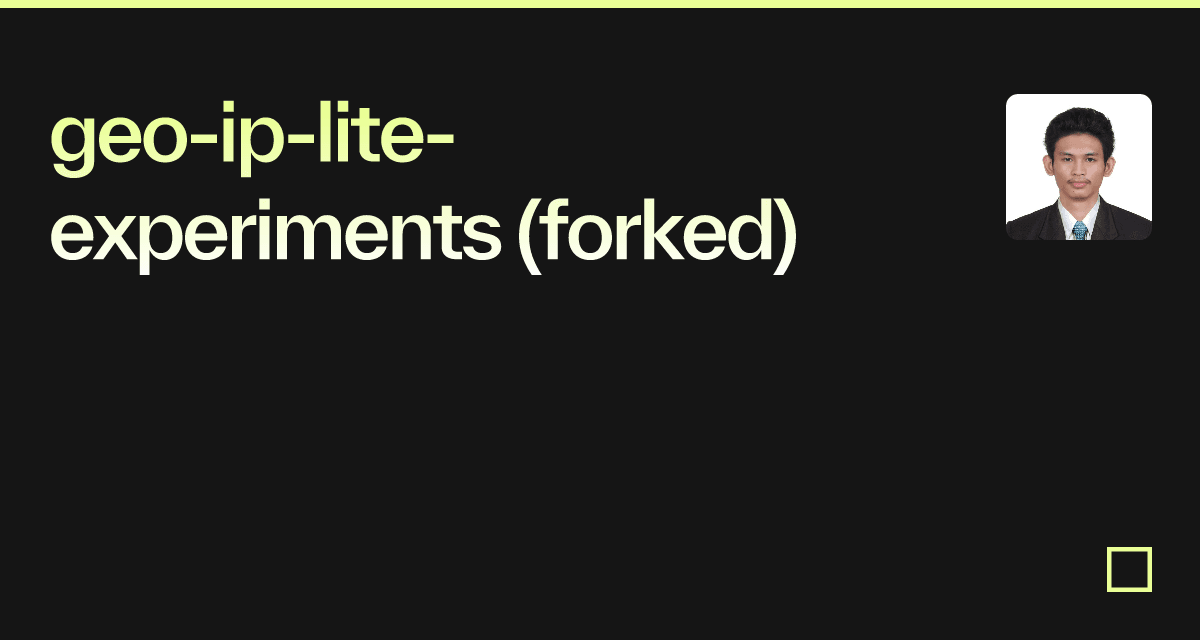 geo-ip-lite-experiments (forked) - Codesandbox