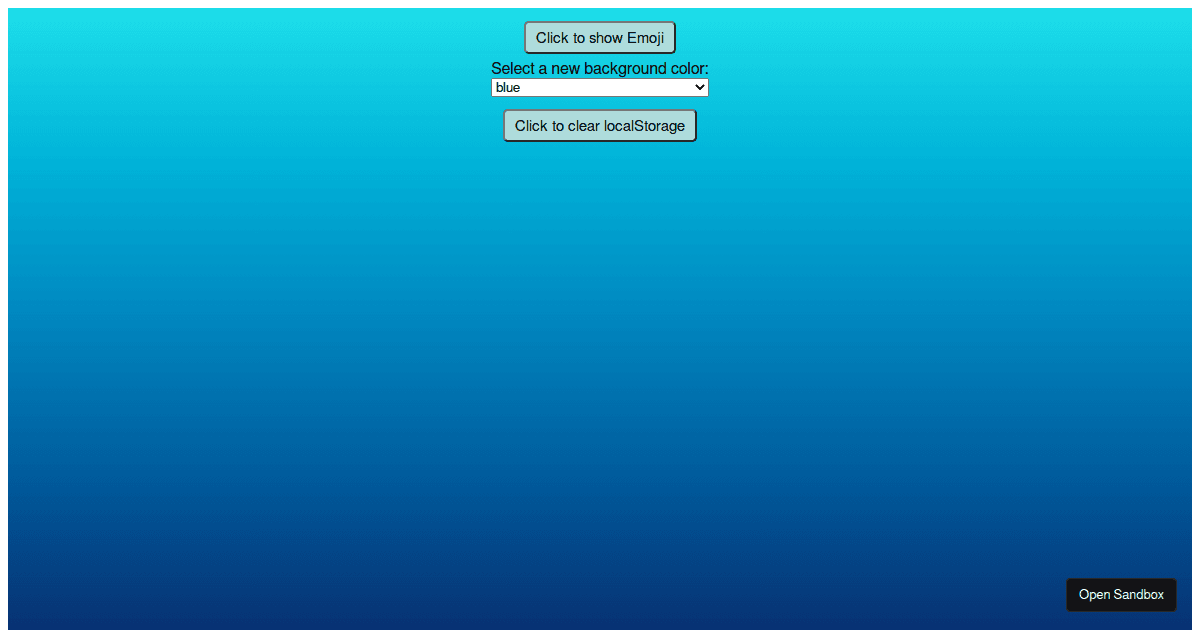 React and localStorage. - Codesandbox