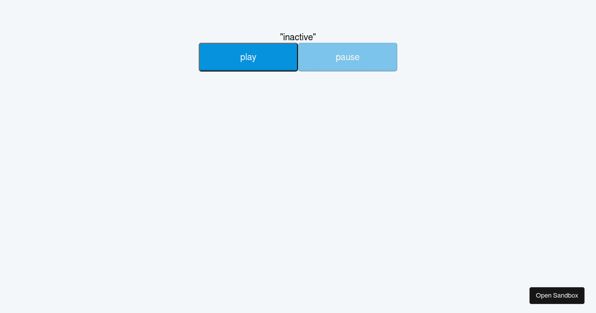 XState with React Hooks - Codesandbox