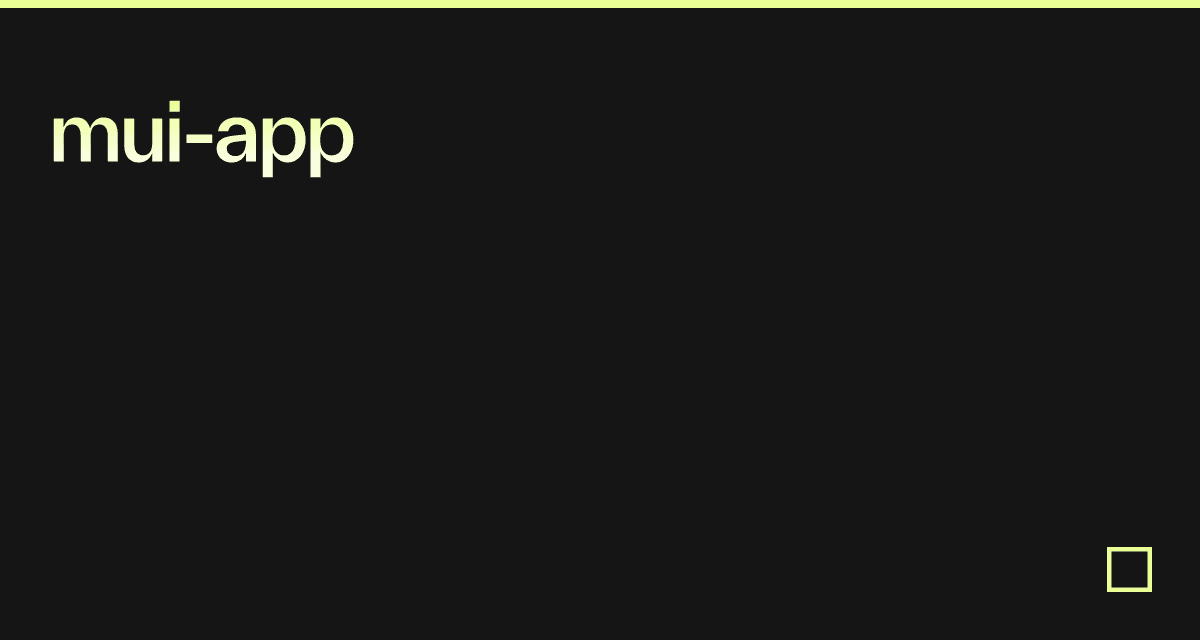 mui-app - Codesandbox