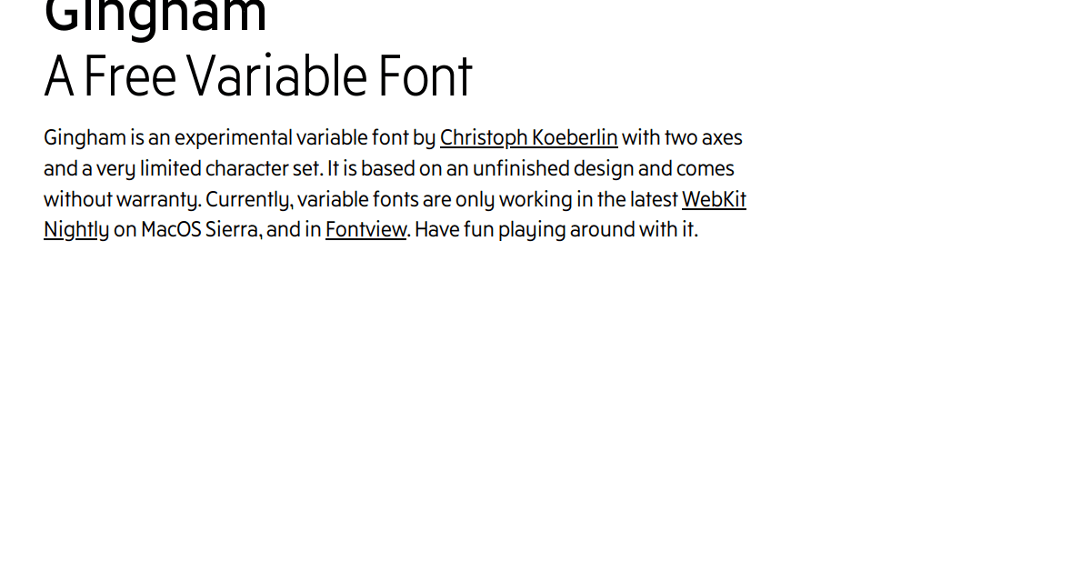 Gingham A Free Variable Font - Codesandbox