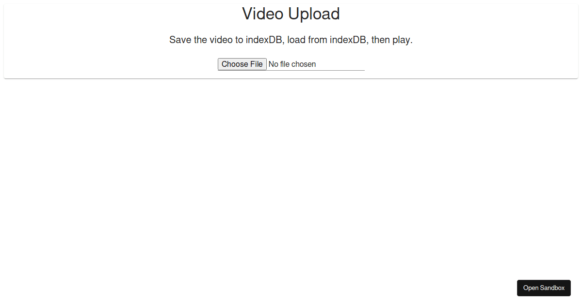 video upload example - Codesandbox