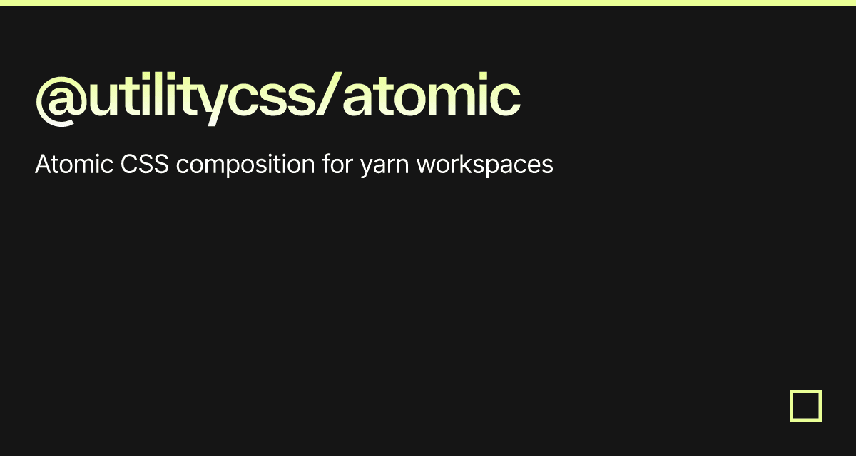 @utilitycss/atomic - Codesandbox