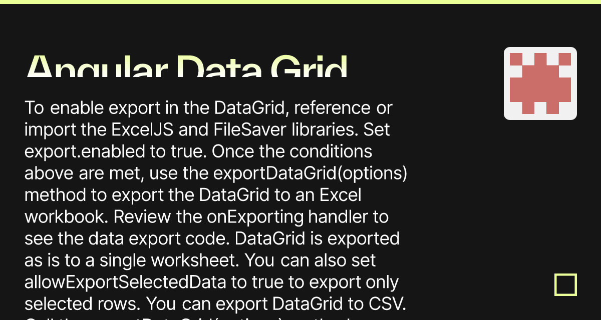 Angular Data Grid (forked) - Codesandbox