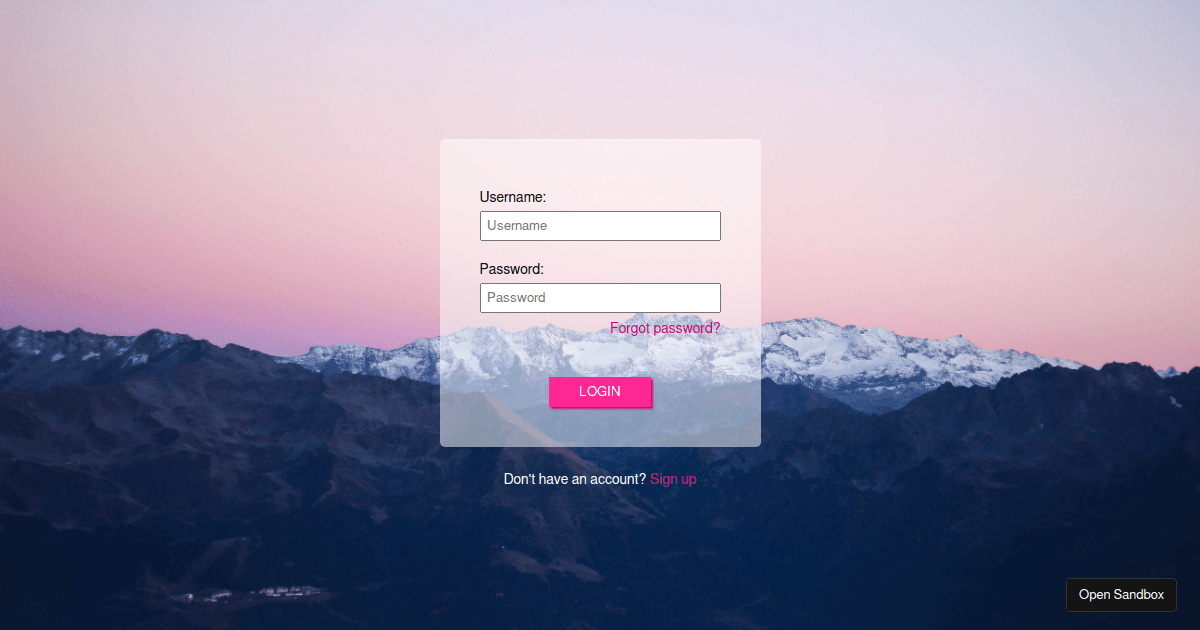 Login page - Codesandbox