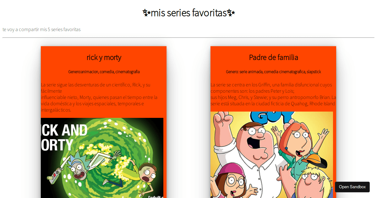 peliculas favoritas - Codesandbox