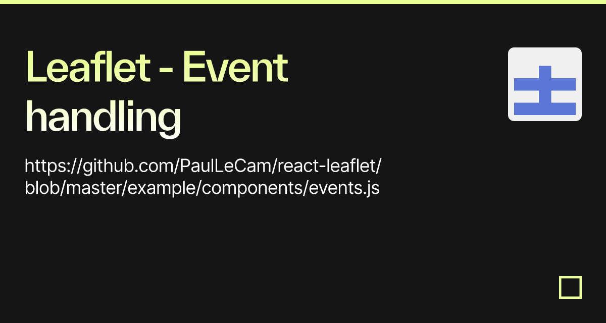 Leaflet - Event handling - Codesandbox