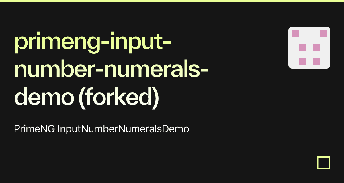 primeng-input-number-numerals-demo (forked) - Codesandbox