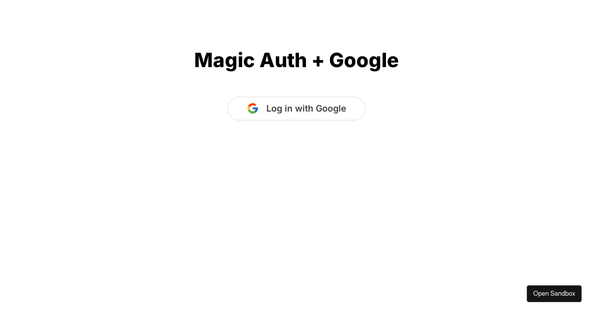 Magic-Google-OAuth - Codesandbox